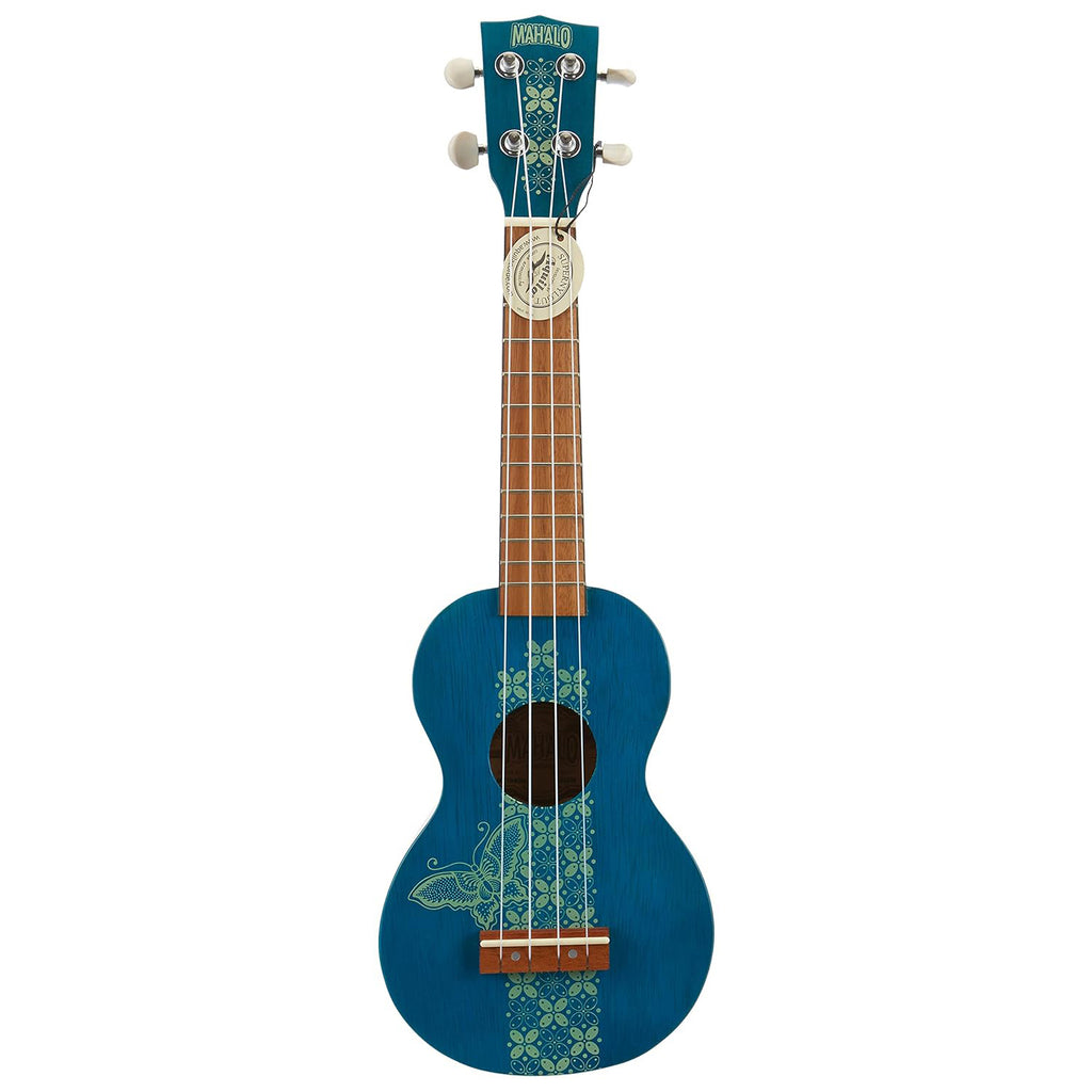 Mahalo MK1BATBU Kahiko Plus Ukuele W/Bag, BATIK TRANS BLUE ...